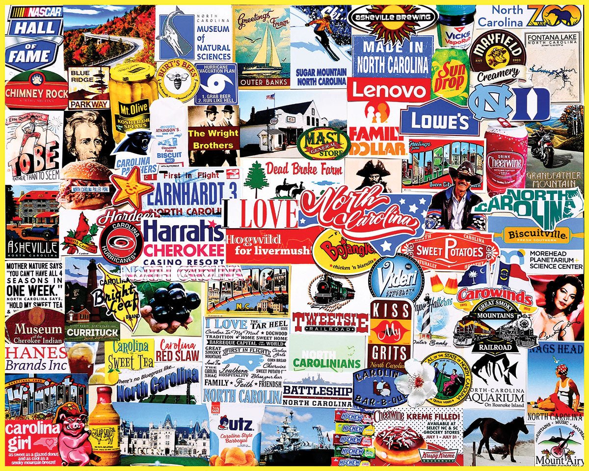 I Love North Carolina (1812pz) - 1000 Piece Jigsaw Puzzle – White ...