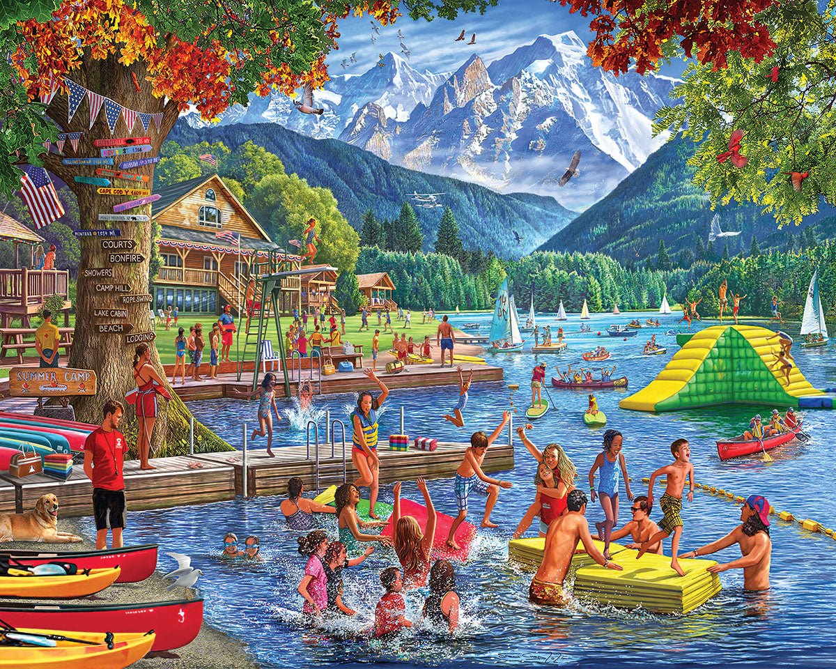 1000 Piece Jigsaw Puzzle - Summer Camp (2028pz) – White Mountain Puzzles