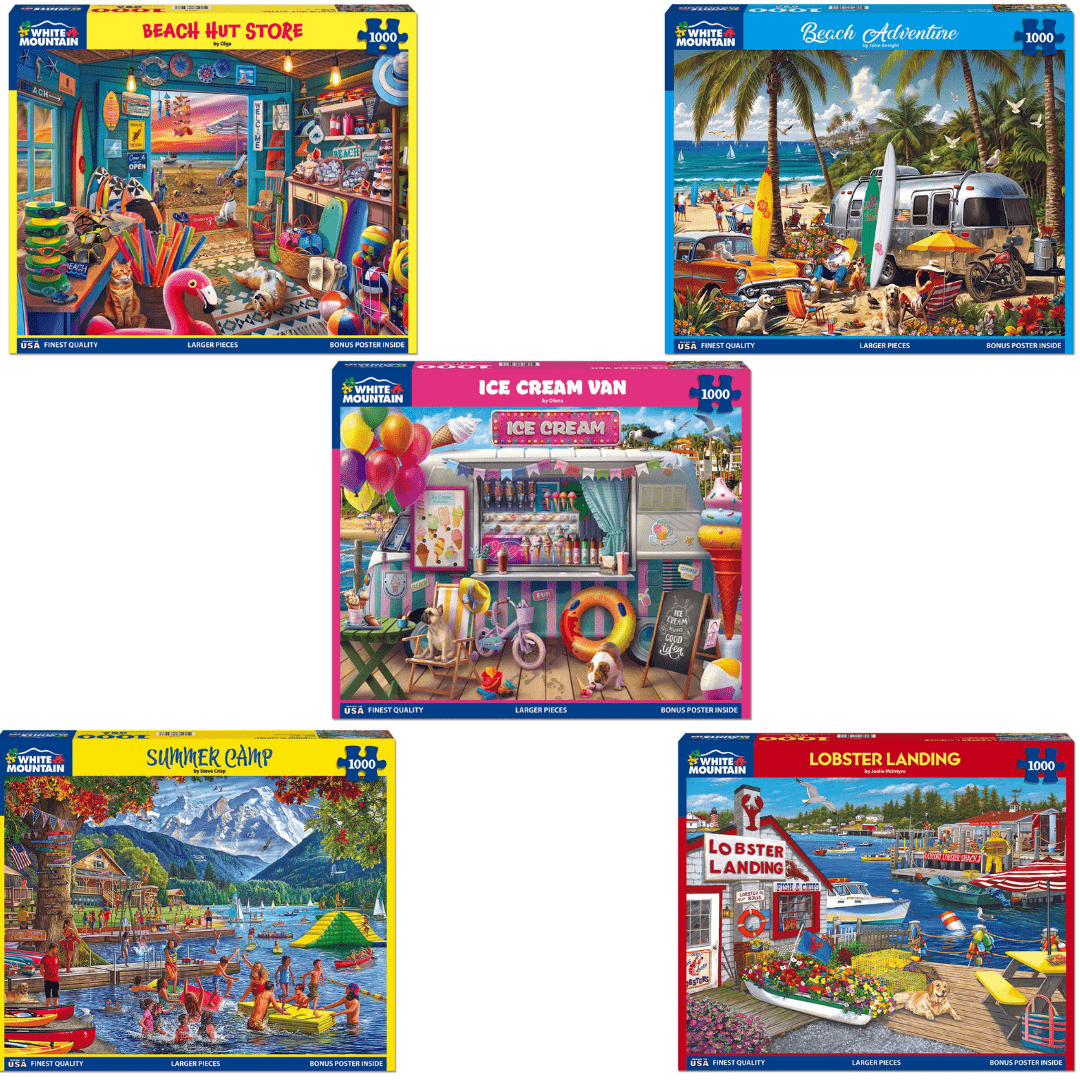 Set of 5: New Summer Fun Bundle 1000 piece – White Mountain Puzzles