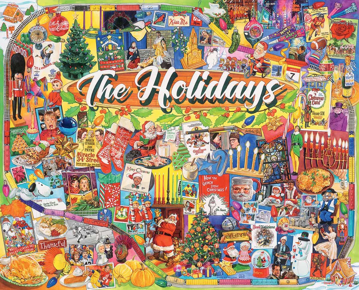 1000 Piece Jigsaw Puzzle - The Holidays – White Mountain Puzzles