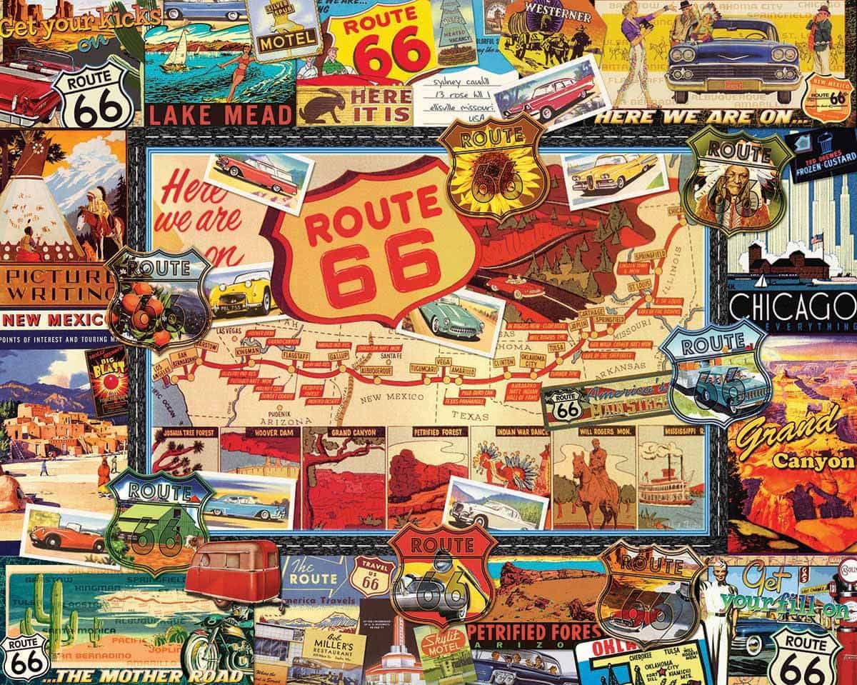 1000 Piece Jigsaw Puzzle - Route 66 – White Mountain Puzzles