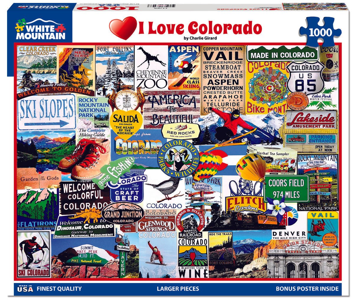 State Puzzle White Mountain 1000 Piece I Love Utah Puzzle - State ...