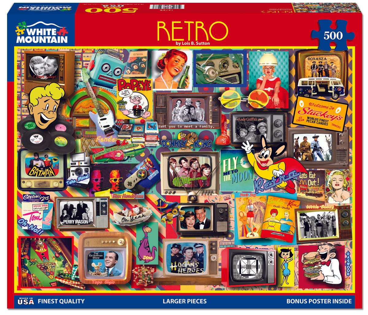 Retro - 500 Piece Jigsaw Puzzle – White Mountain Puzzles