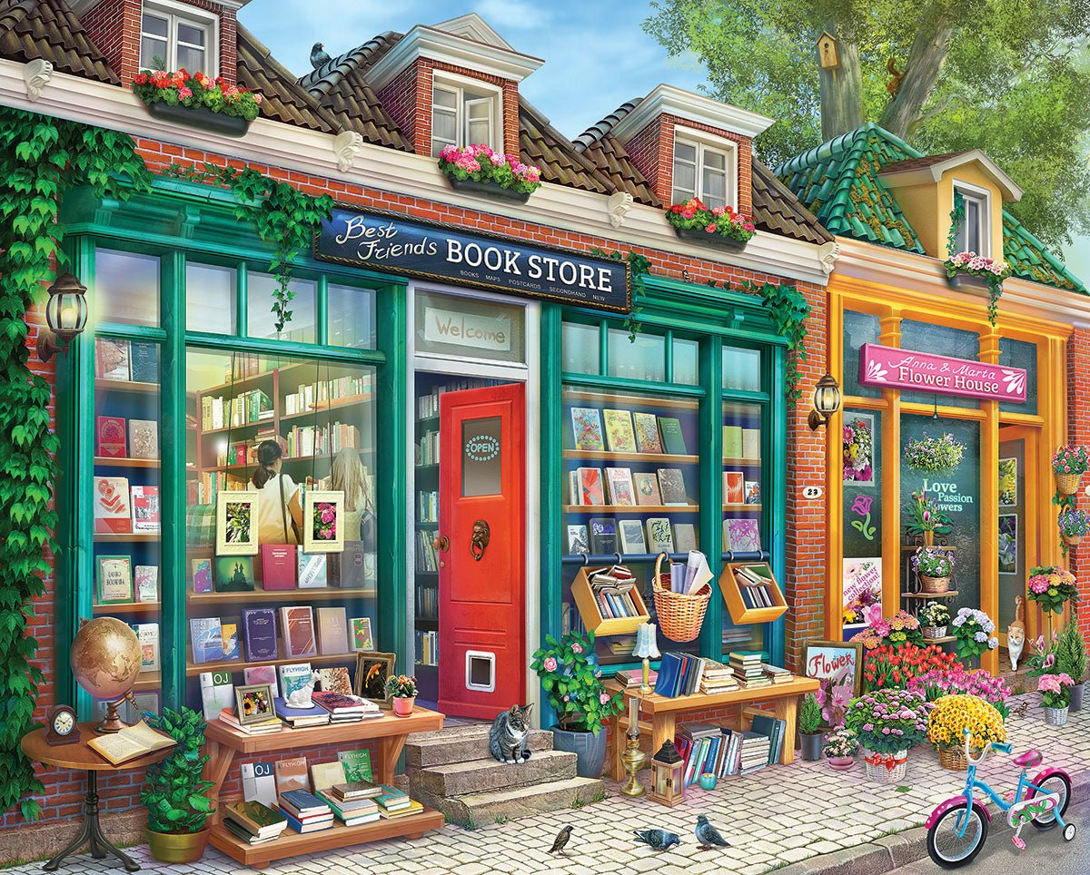 500 Piece Jigsaw Puzzle - Best Friends Book Store (2131pz) – White ...
