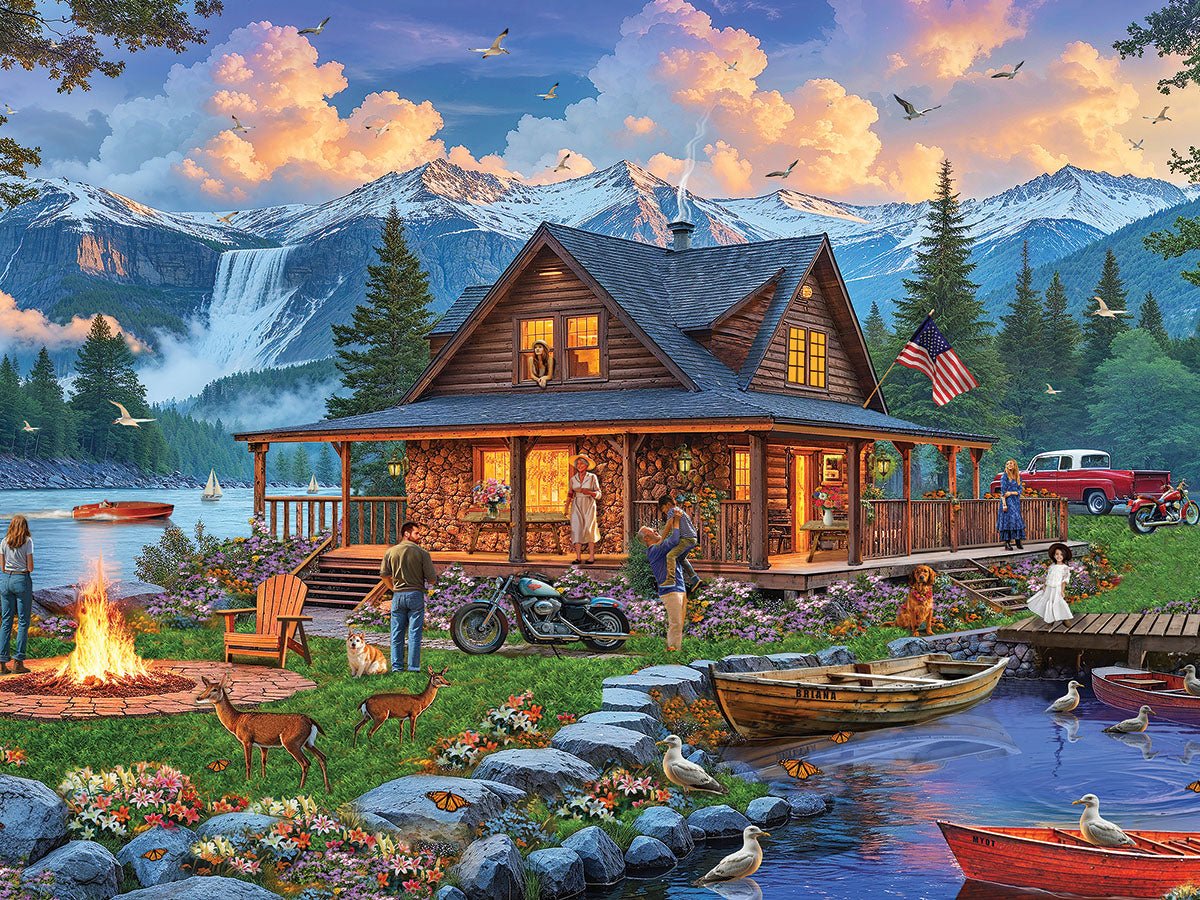 500 Piece Jigsaw Puzzle - Cabin Retreat (2166pz) – White Mountain Puzzles