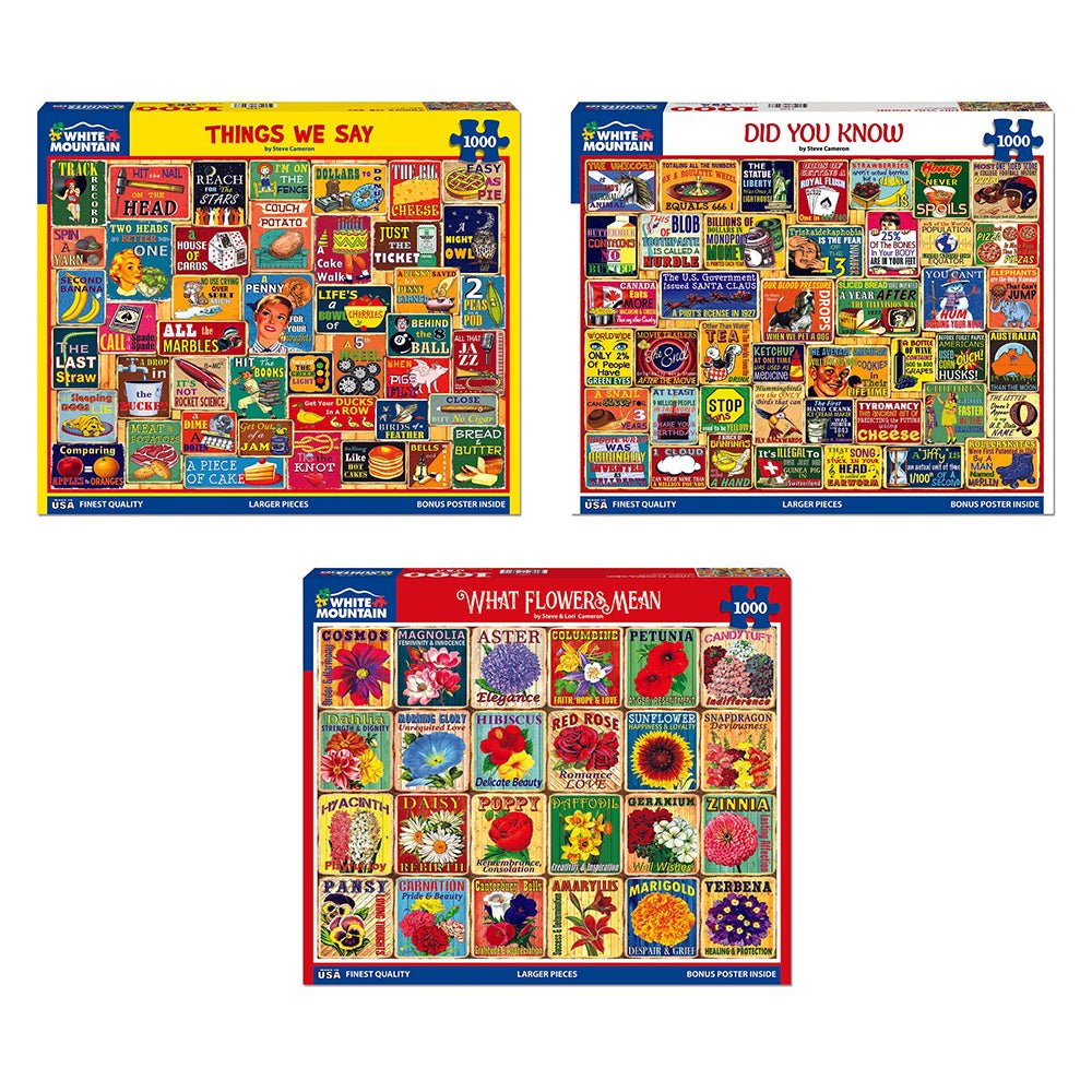 Set of 3: Artist Steve Cameron - Collage Bundle 1000 piece – White ...