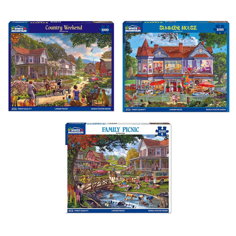 Set of 3: Artist Steve Crisp - Country Retreats Bundle 1000 piece ...
