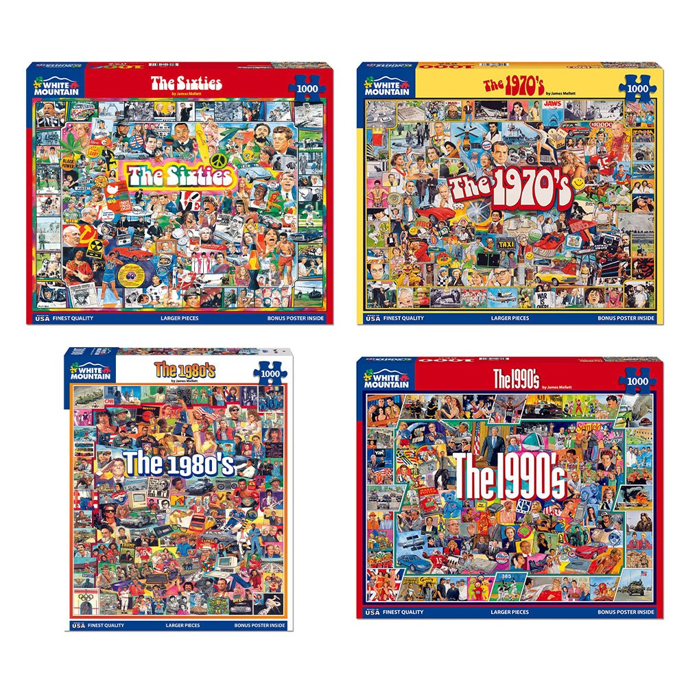 Set of 4: Artist James Mellett - Decades Bundle 1000 piece – White ...