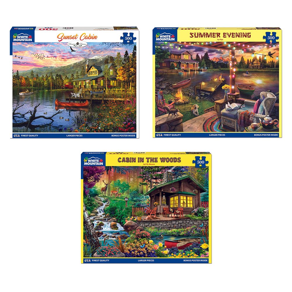 Set of 3: Life on the Lake Bundle 500 piece – White Mountain Puzzles