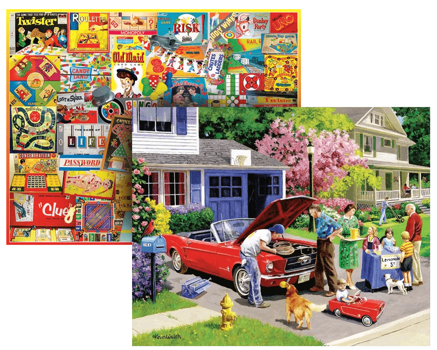 Set of 2: Nostalgic Puzzle Bundle 1000 piece – White Mountain Puzzles