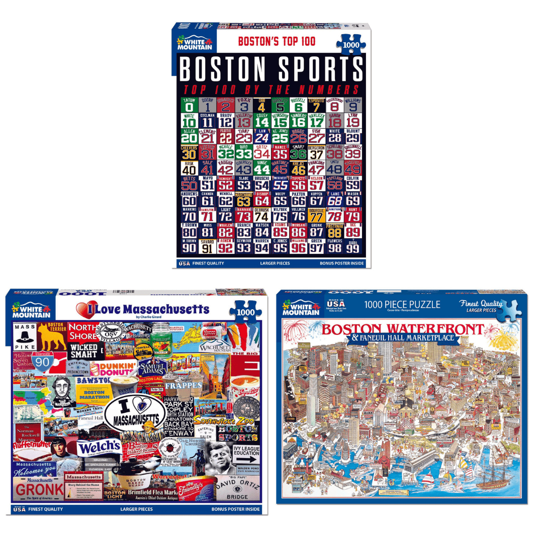 Set of 3: Boston Bundle 1000 piece – White Mountain Puzzles