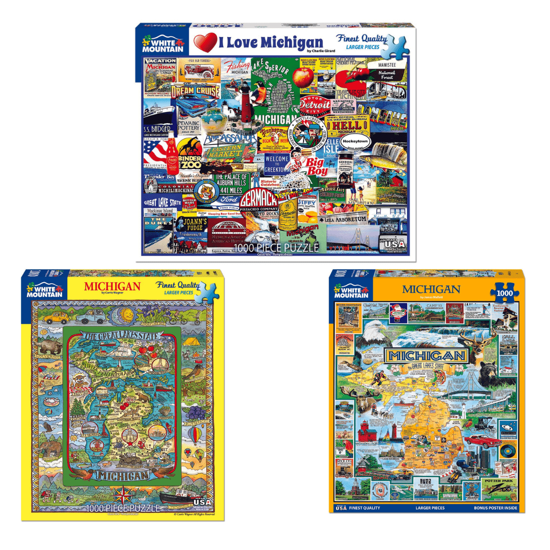 Set of 3: Michigan Bundle 1000 piece – White Mountain Puzzles