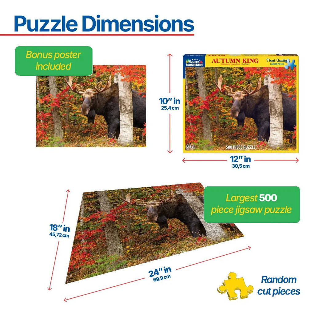 Autumn King - 500 Piece Jigsaw Puzzle – White Mountain Puzzles