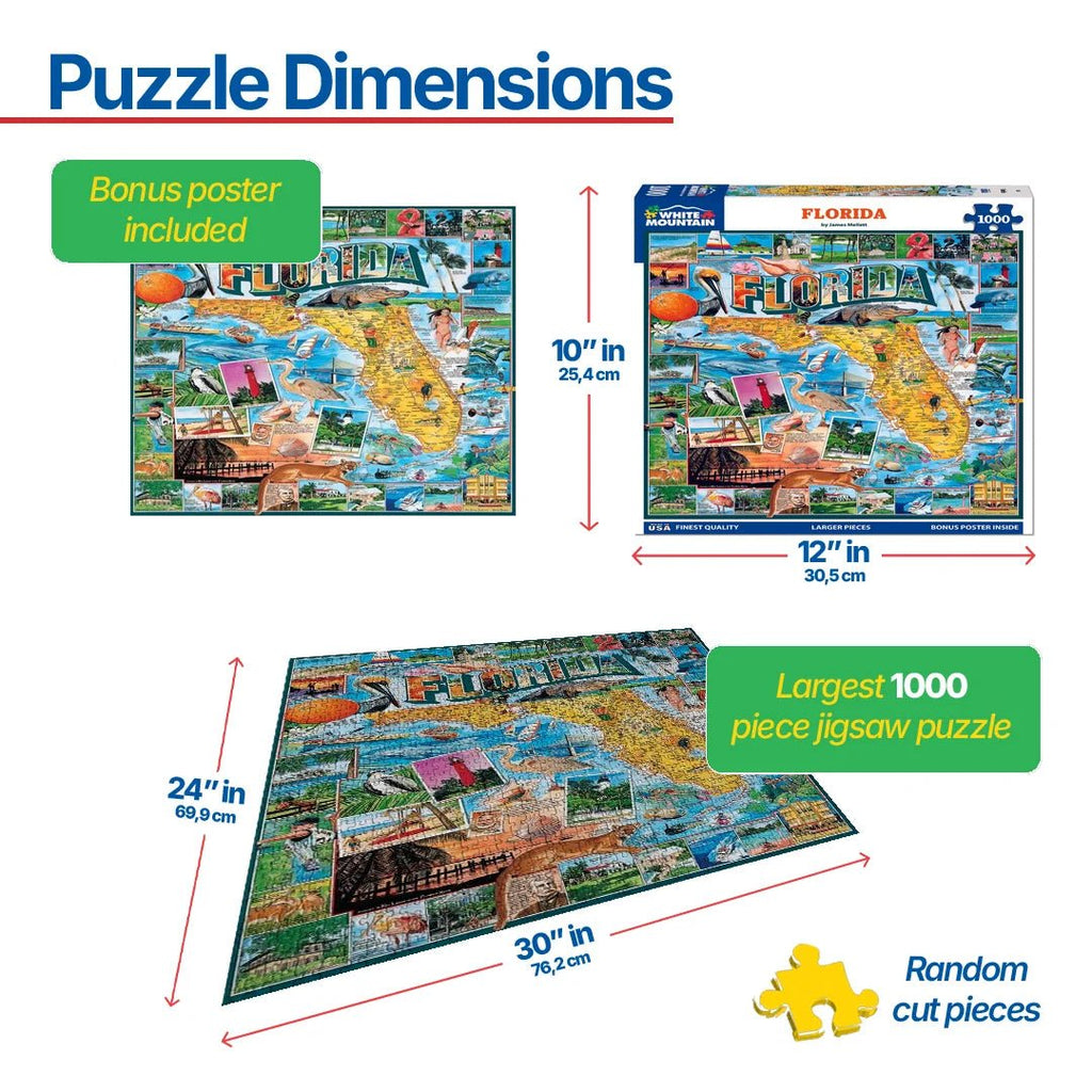 1000 Piece Jigsaw Puzzle - Florida – White Mountain Puzzles