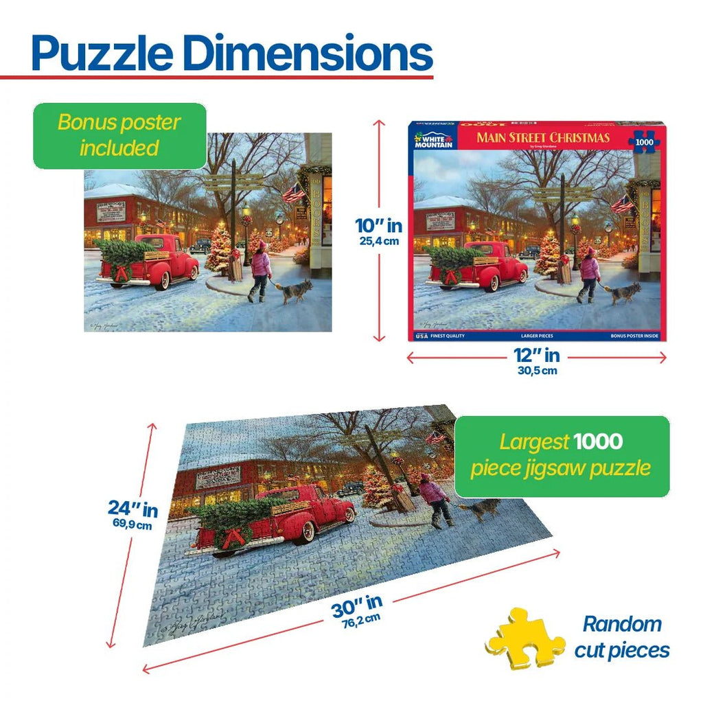 1000 Piece Jigsaw Puzzle - Main Street Christmas (1817pz) – White ...