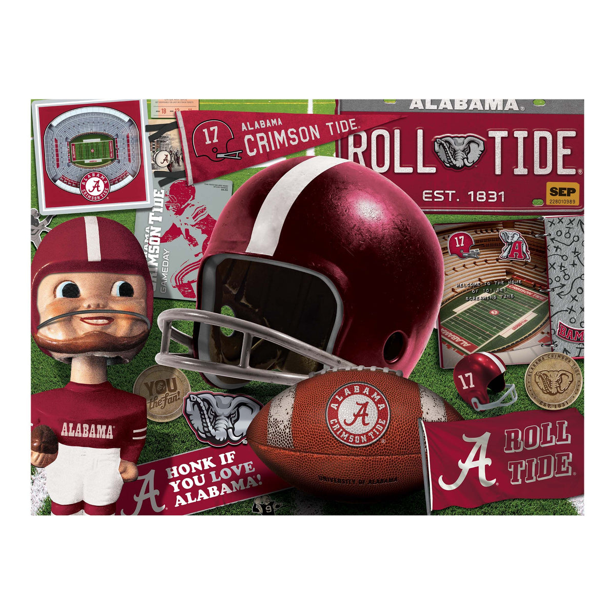 Alabama Crimson Tide Retro Series - 500 Piece Jigsaw Puzzle – White ...